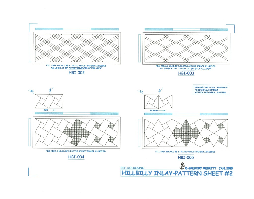 Hillbilly Inlay Pattern Development-Pattern Sheet No.2 | HILLBILLY DAIKU